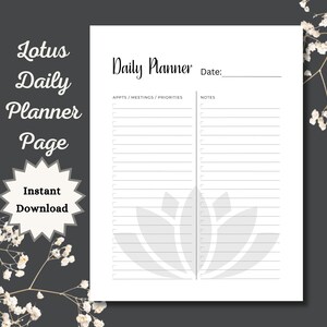 Printable Schedule Goodnotes PDF Checklist Printable Daily Planner Page ...