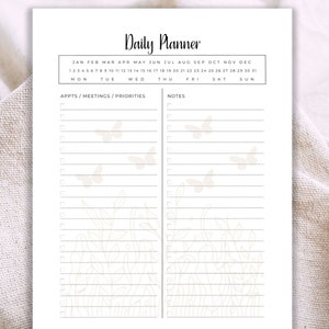 Printable Boho Butterfly Daily Schedule Goodnotes Compatible Checklist ...