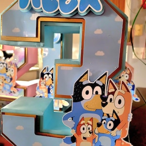 10in. Centerpieces Number or Letters Bluey Decoration Bluey Birthday ...
