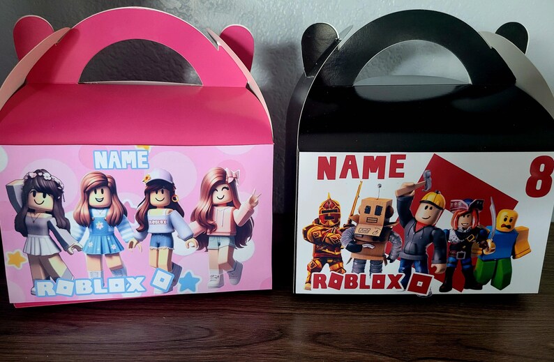 Roblox Favor Box Girl Roblox Box Boy Roblox Birthday Roblox Custom ...