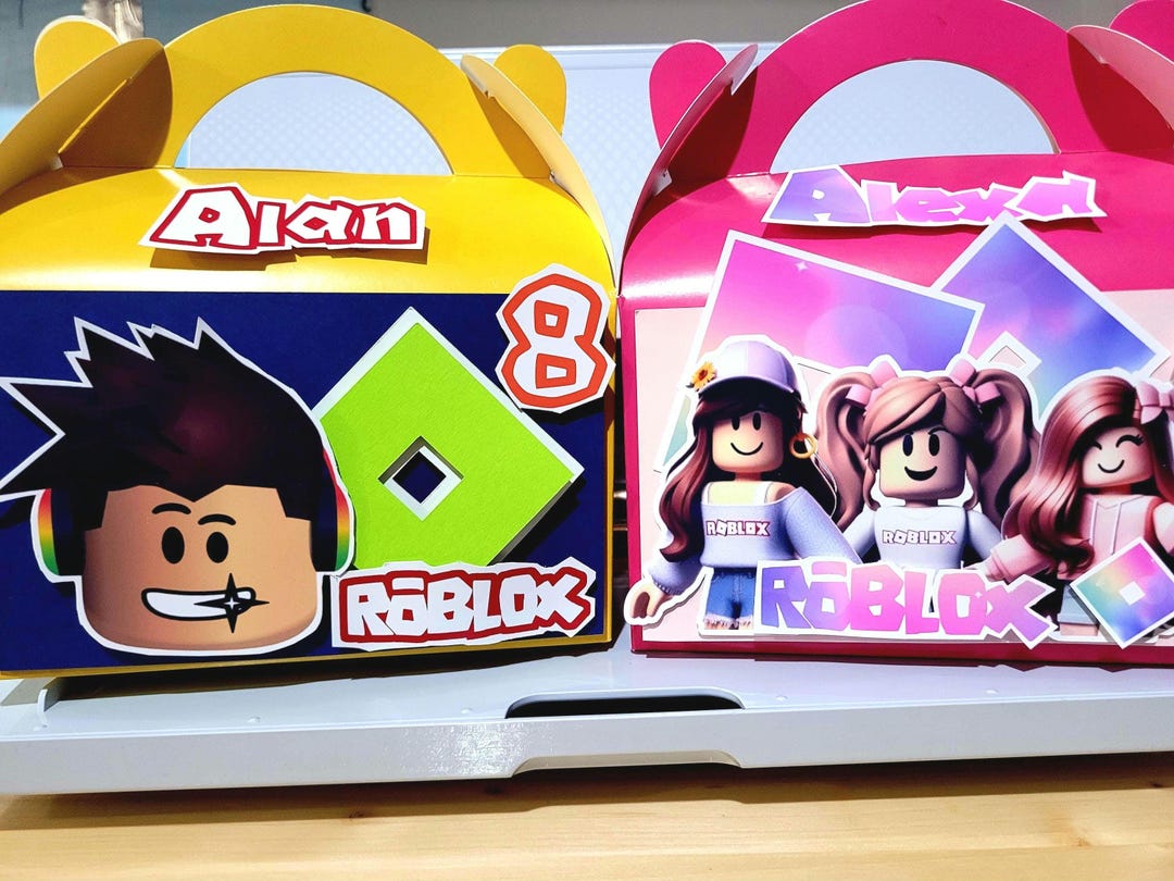 Roblox Favor Box Girl Roblox Box Boy Roblox Birthday Roblox Custom ...