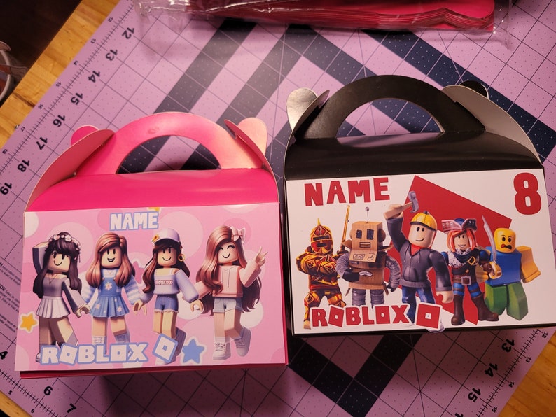 Roblox Favor Box Girl Roblox Box Boy Roblox Birthday Roblox Custom ...
