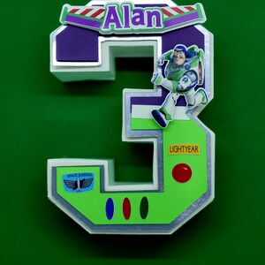 Buzz Lightyear Birthday Party Buzz Lightyear 3D Number or Letter Buzz ...