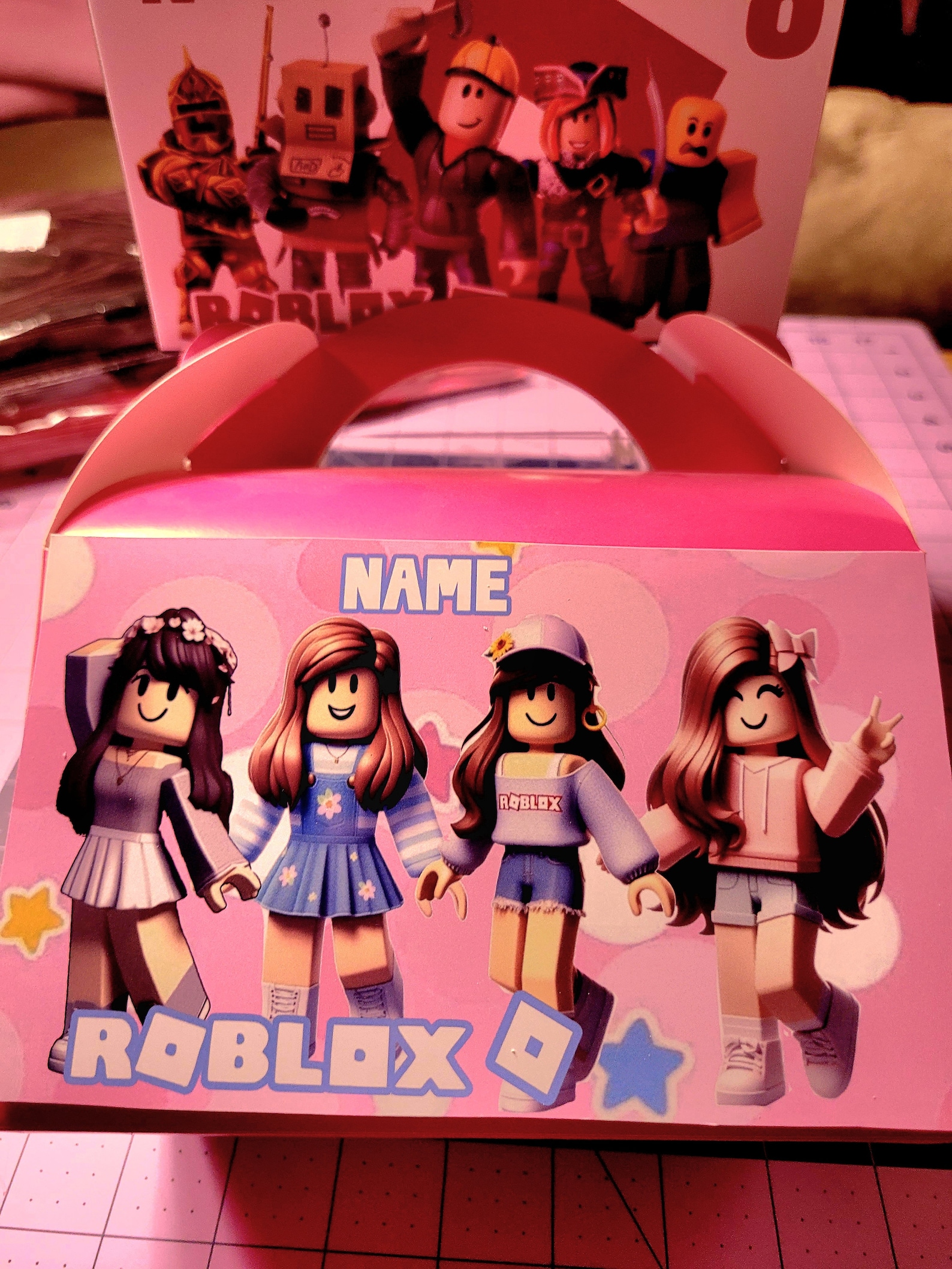 Roblox Favor Box Girl Roblox Box Boy Roblox Birthday Roblox Custom ...