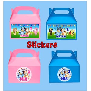 Set of Bluey Personalized Stickers, Personalized Bluey Tags. - Etsy