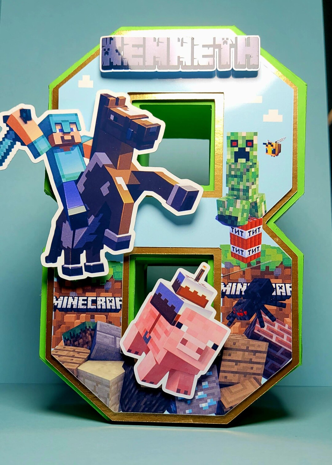 10in. Centerpieces Number or Letters Minecraft Decoration Minecraft ...