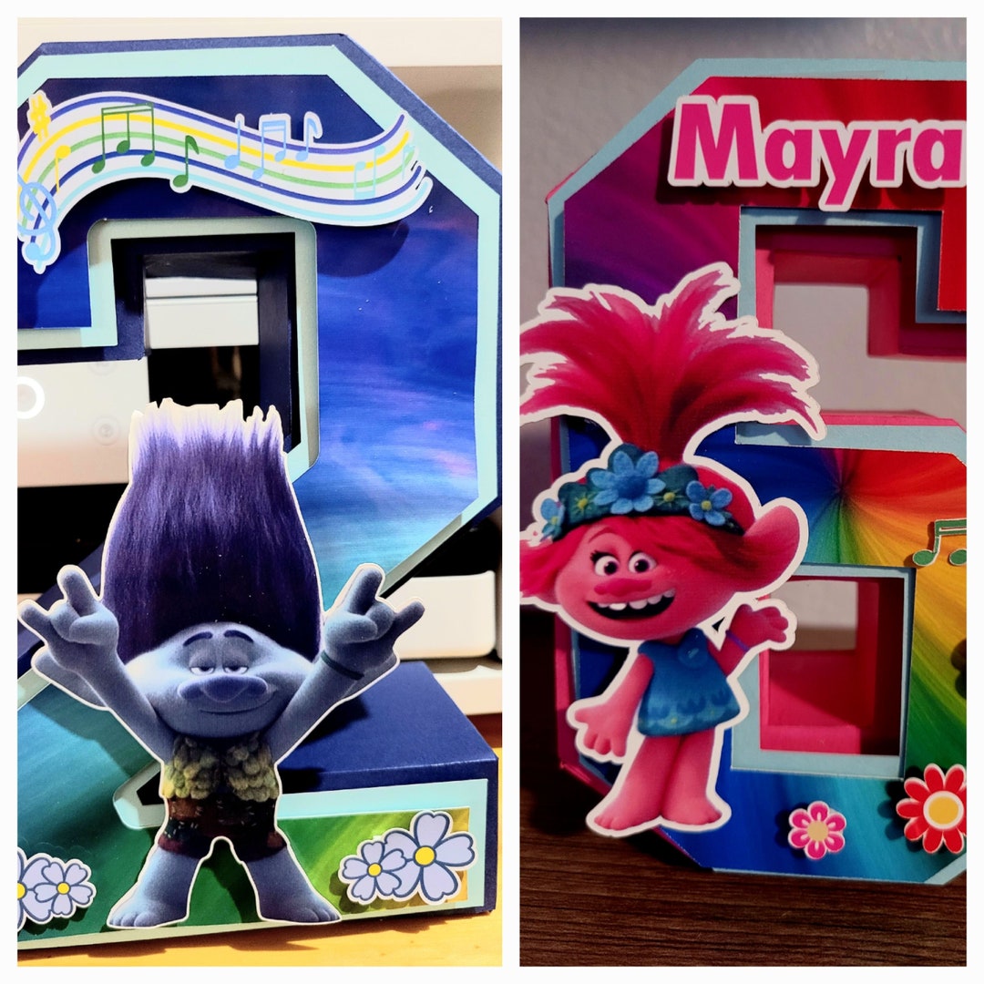 Trolls Party. 10in. 3D Numbers or Letters Trolls Centerpieces Trolls ...