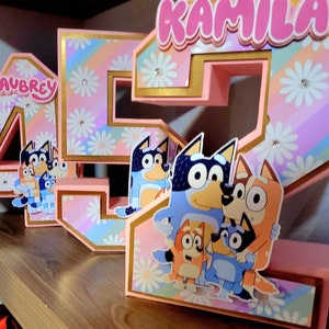 10in. Centerpieces Number or Letters Bluey Decoration Bluey Birthday ...