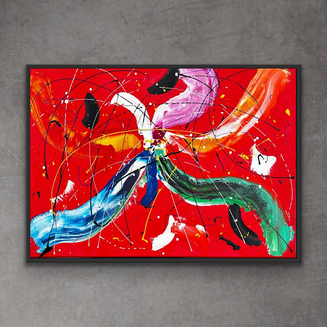 Red - Multicolor Abstract Art|modern Art| Texture Abstract Art| Large ...