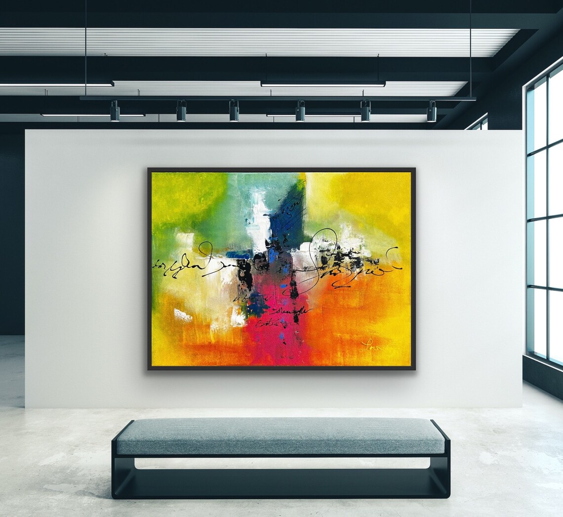 3D Vibrant Textured Abstract Painting on Stretched Canvas Mod - Etsy