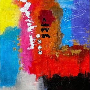 Original Large Vibrant Abstract Wall Art, 3d Textured Acrylic Painting ...