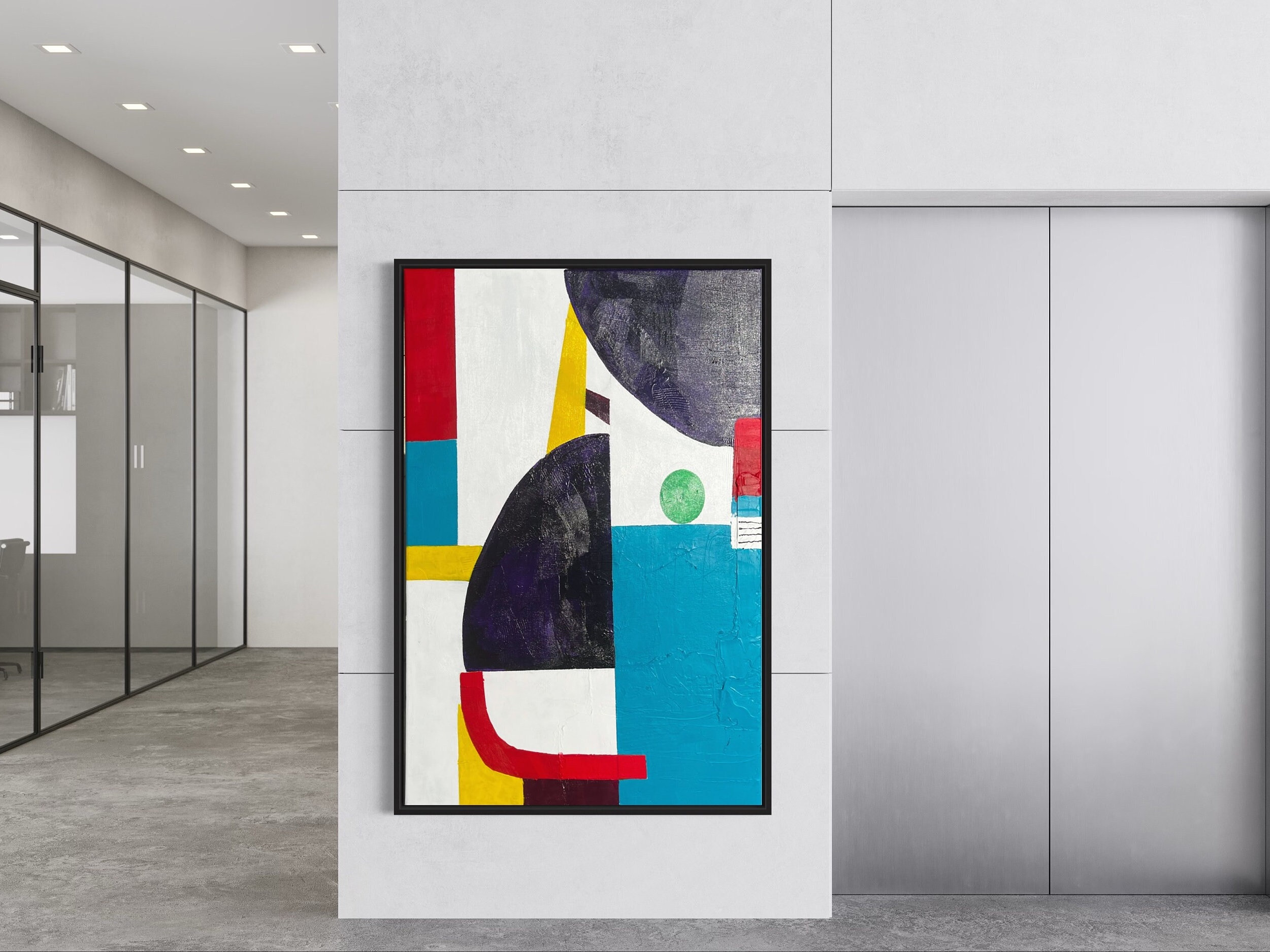 Original Large Vibrant Shapes Abstract Wall Art, 3d Textured Acrylic ...