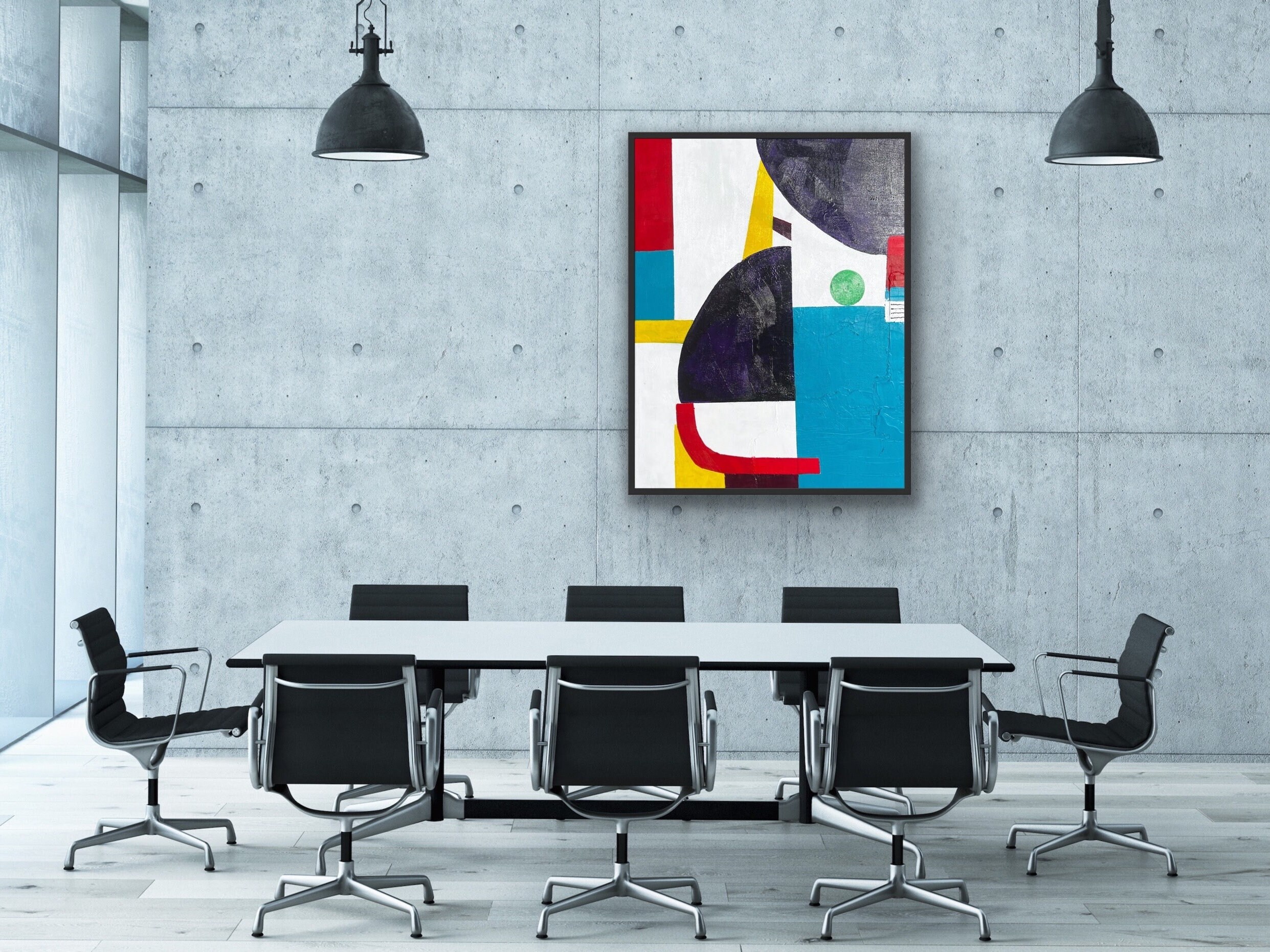 Original Large Vibrant Shapes Abstract Wall Art, 3d Textured Acrylic ...