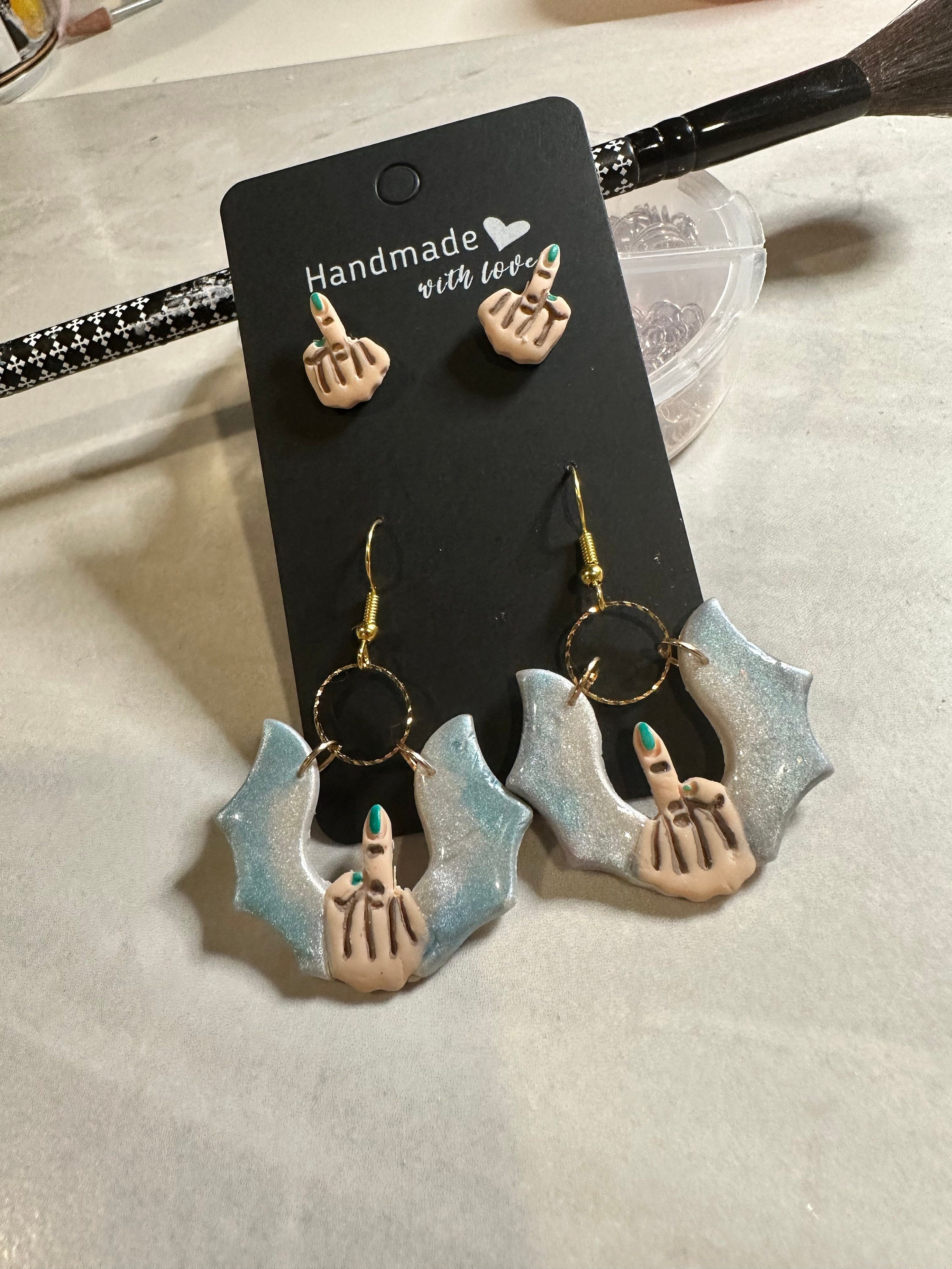 Middle Finger Studs and Flying Fs - Etsy