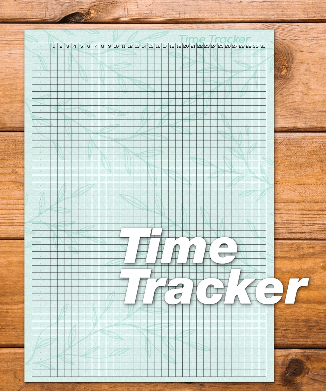 Digital Time Tracker Teal Color, Modern Design Tracker - Etsy