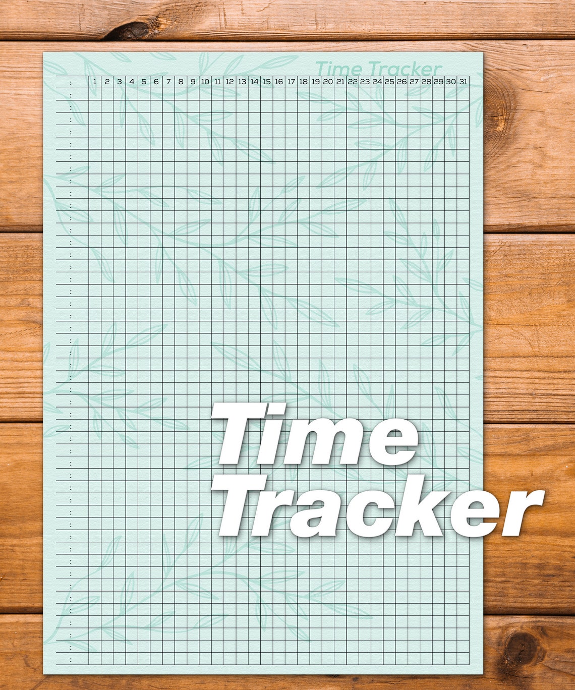Digital Time Tracker Teal Color, Modern Design Tracker - Etsy