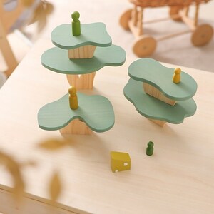 Wooden Building Stacker Tree Balance Educational Toy, Wooden ...