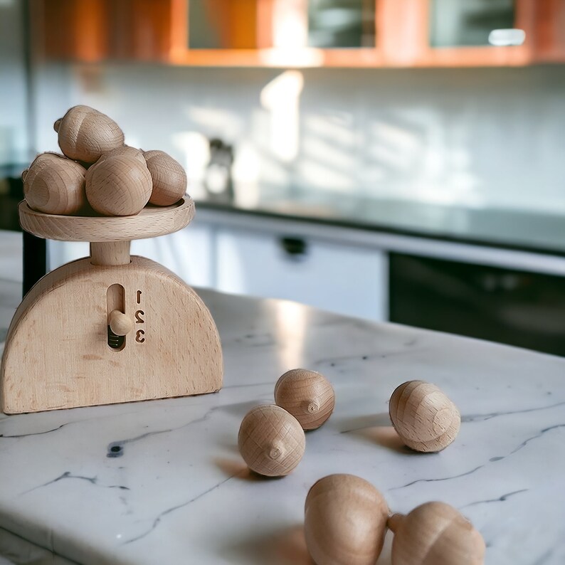 Wooden Fruit Weighing Scale Toy Educational Montessori - Etsy