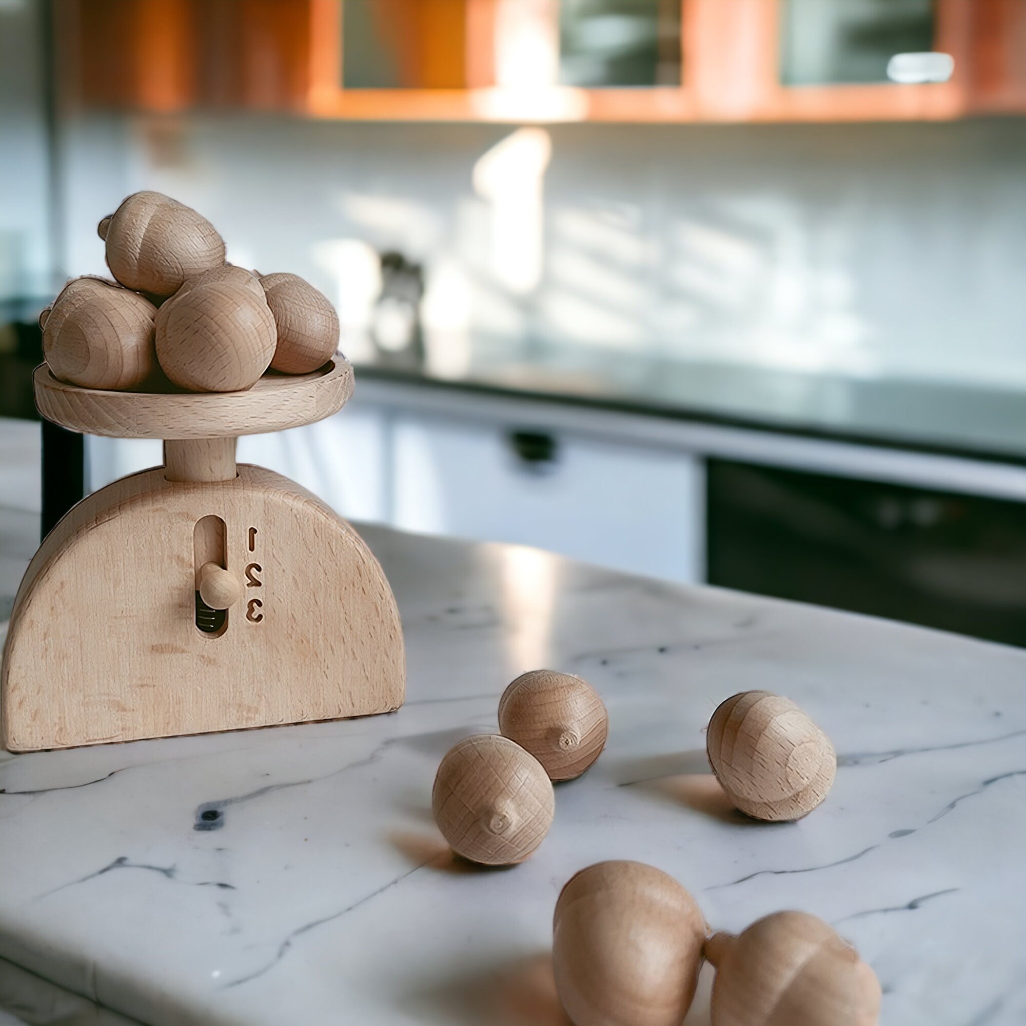 Wooden Fruit Weighing Scale Toy Educational Montessori - Etsy