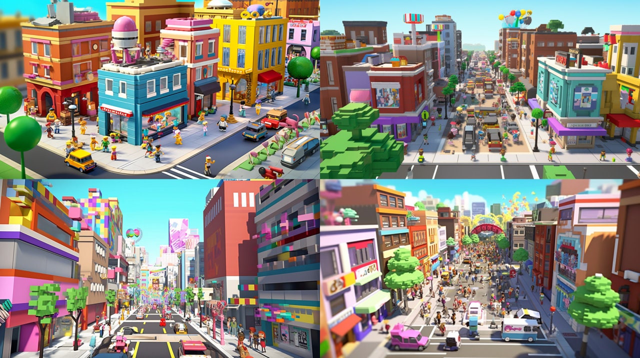 Roblox-inspired Virtual Backgrounds Pack - Forest & City Themes, 4K ...