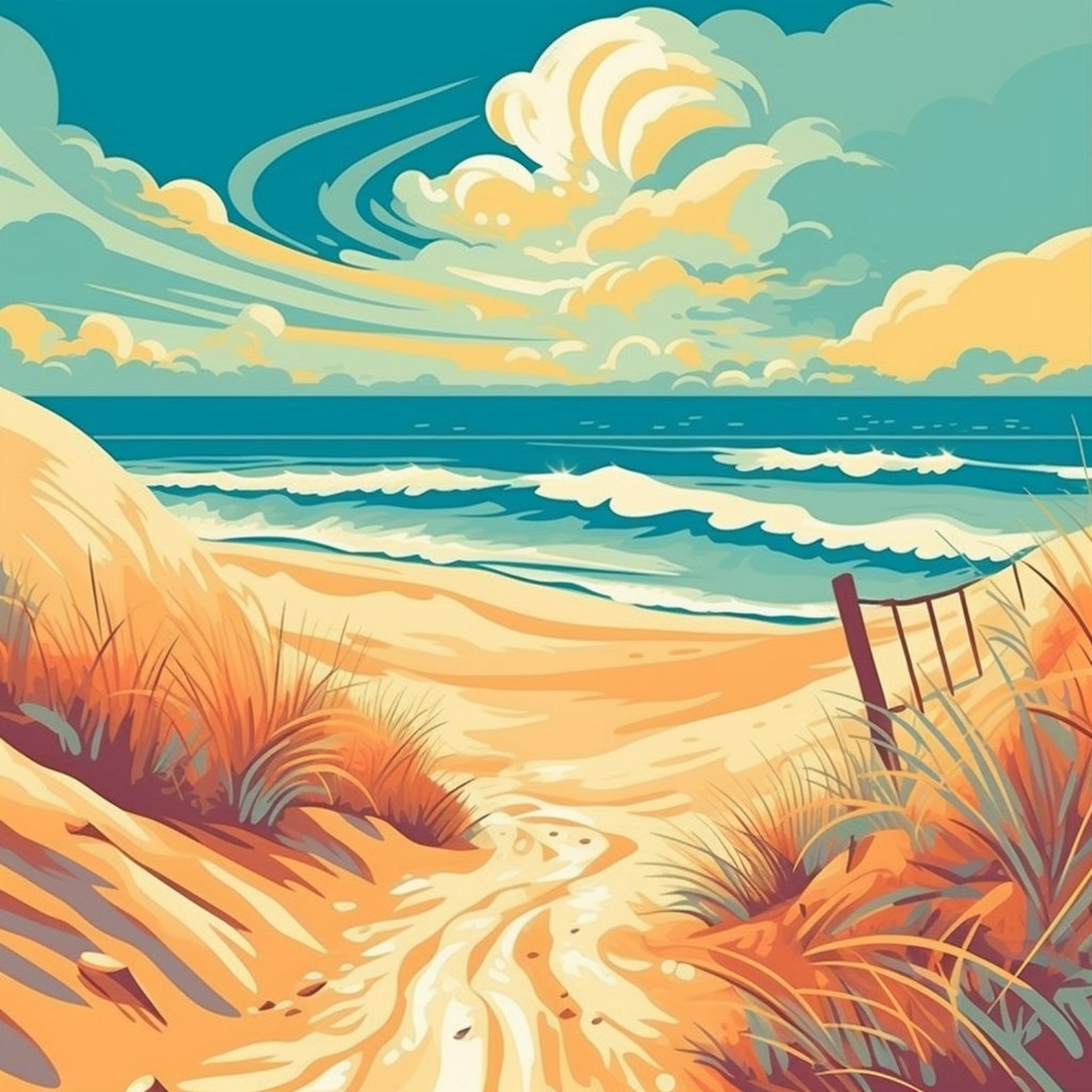 Pop Art Scenic Virtual Backgrounds - Mountains and Beaches - High ...