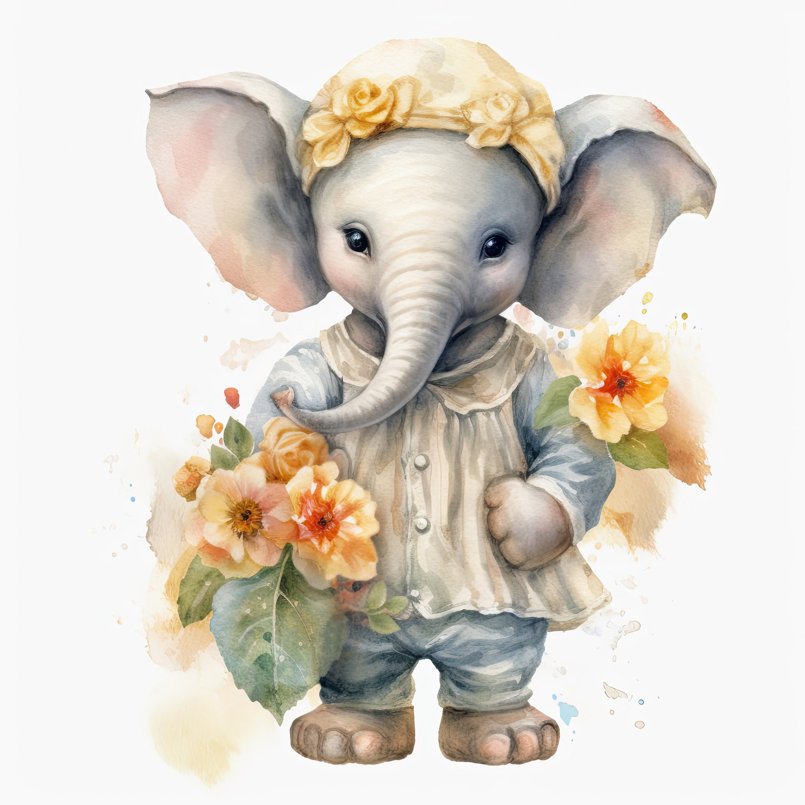 Baby Elephants, Teddy Bears, Giraffes, and Koalas Wall Art - 4K JPEG ...