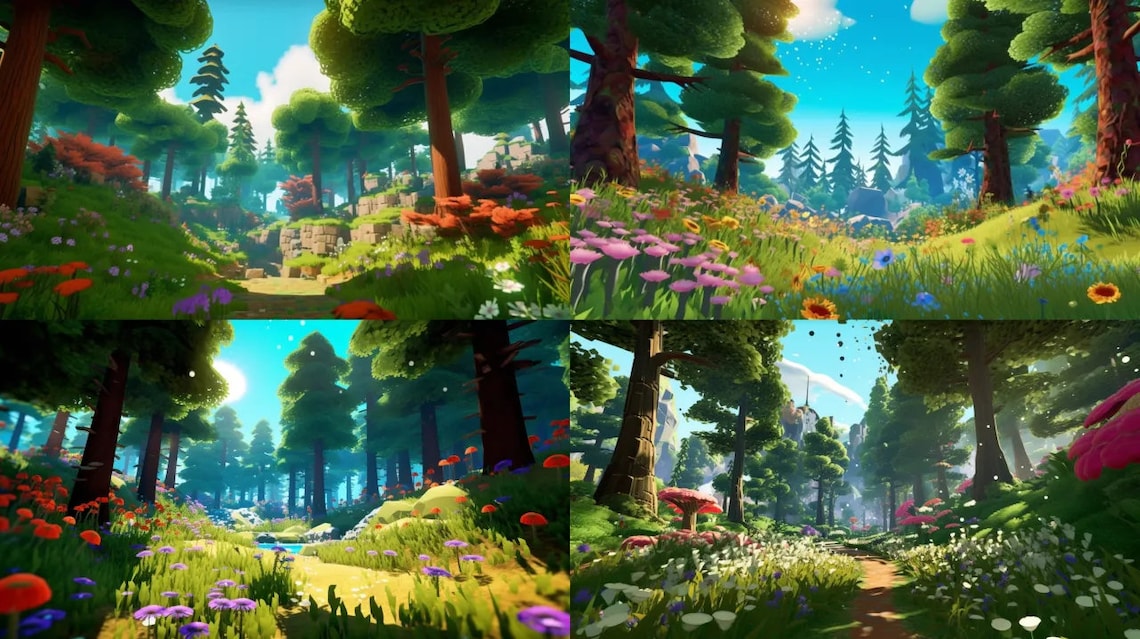Roblox-inspired Virtual Backgrounds Pack - Forest & City Themes, 4K ...