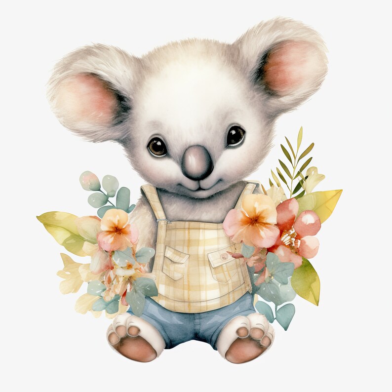 Baby Elephants, Teddy Bears, Giraffes, and Koalas Wall Art - 4K JPEG ...