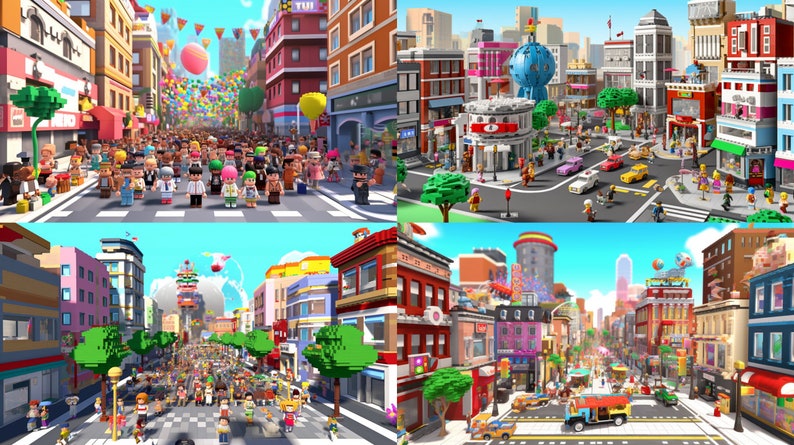 Roblox-inspired Virtual Backgrounds Pack - Forest & City Themes, 4K ...