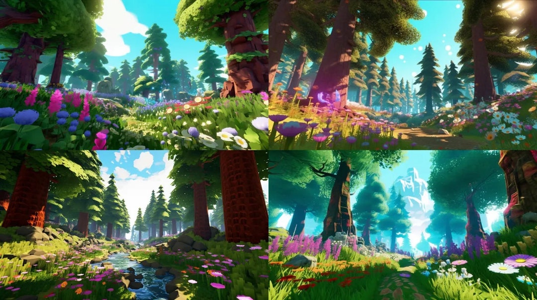 Roblox-inspired Virtual Backgrounds Pack - Forest & City Themes, 4K ...