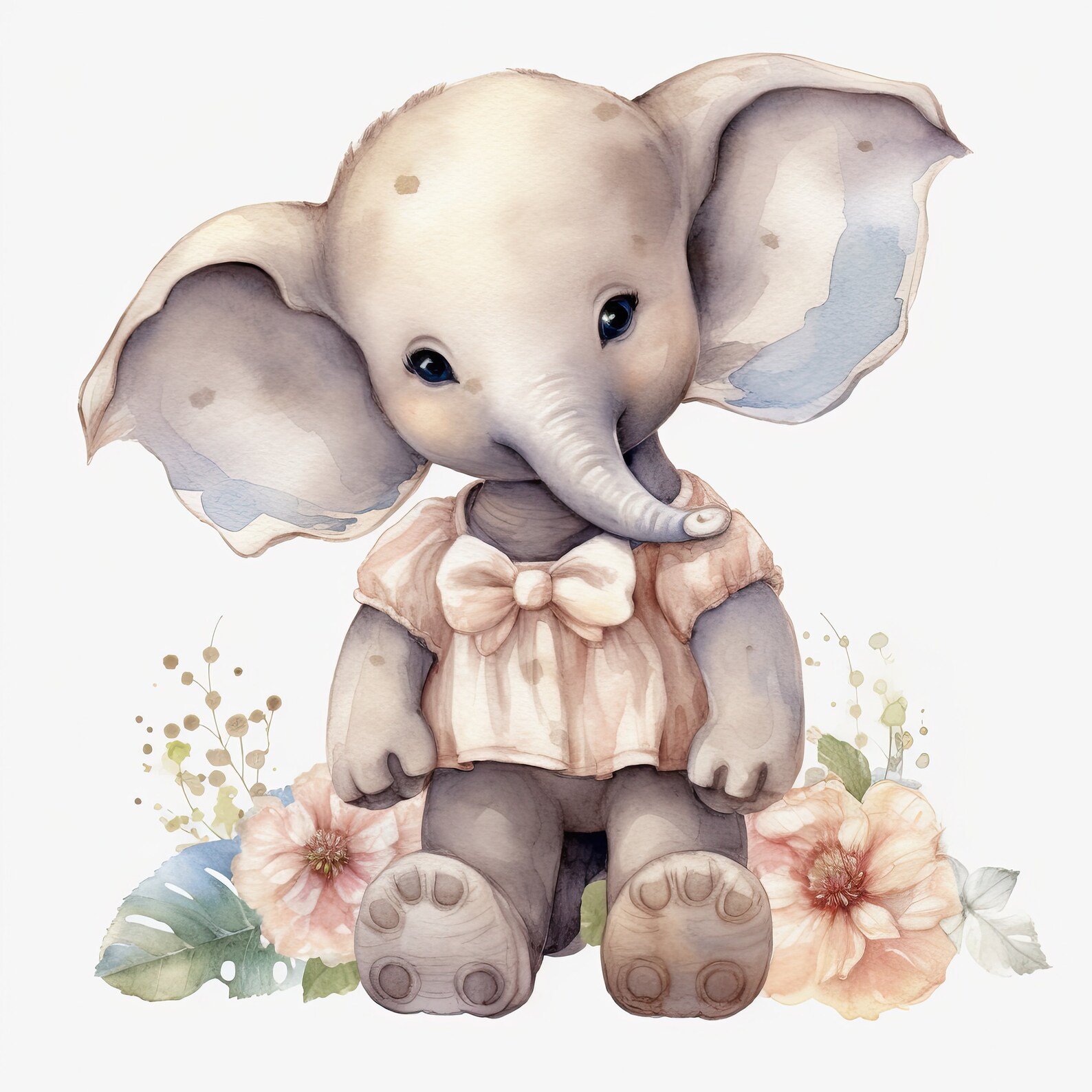 Baby Elephants, Teddy Bears, Giraffes, and Koalas Wall Art - 4K JPEG ...