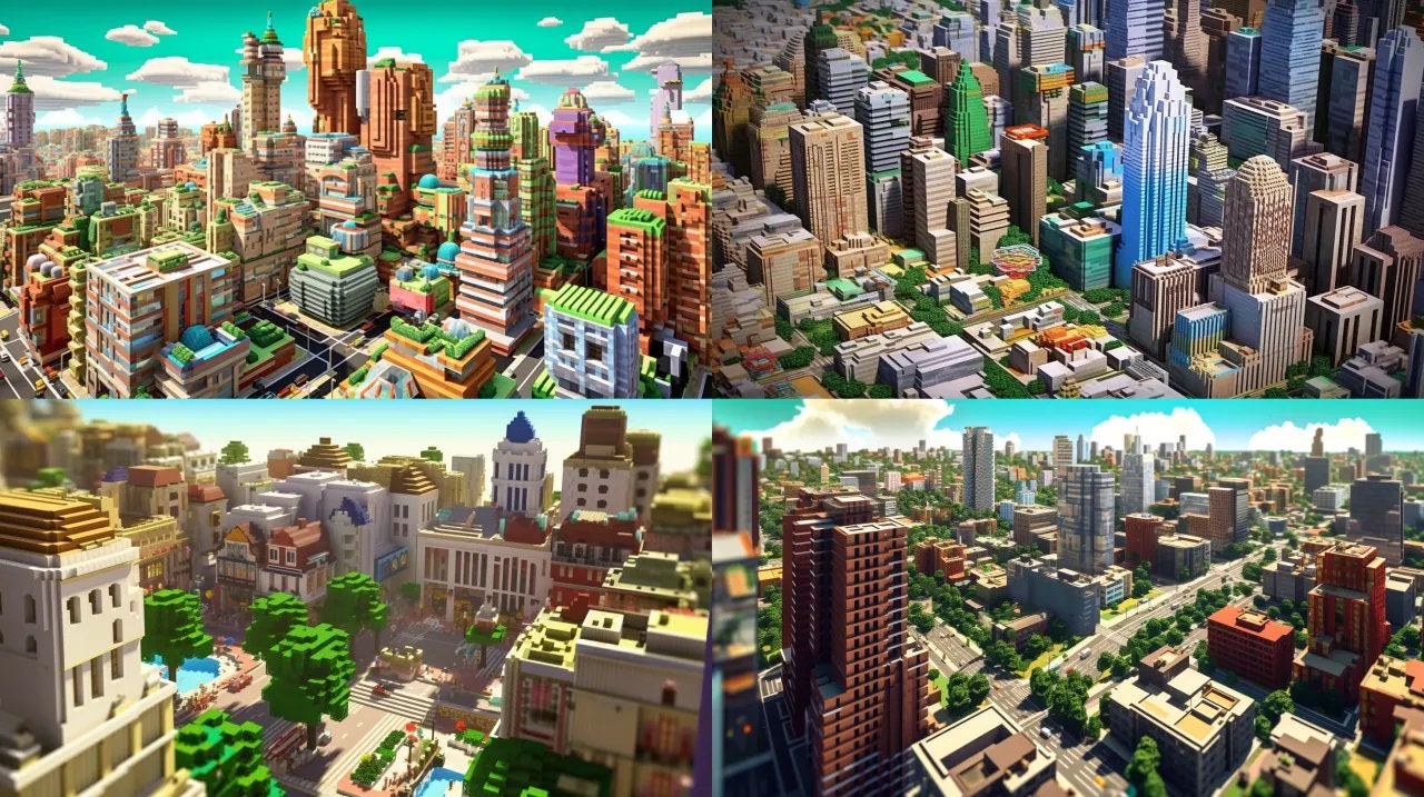 Minecraft-inspired Pixelated Virtual Backgrounds - 4K Resolution - 16 ...