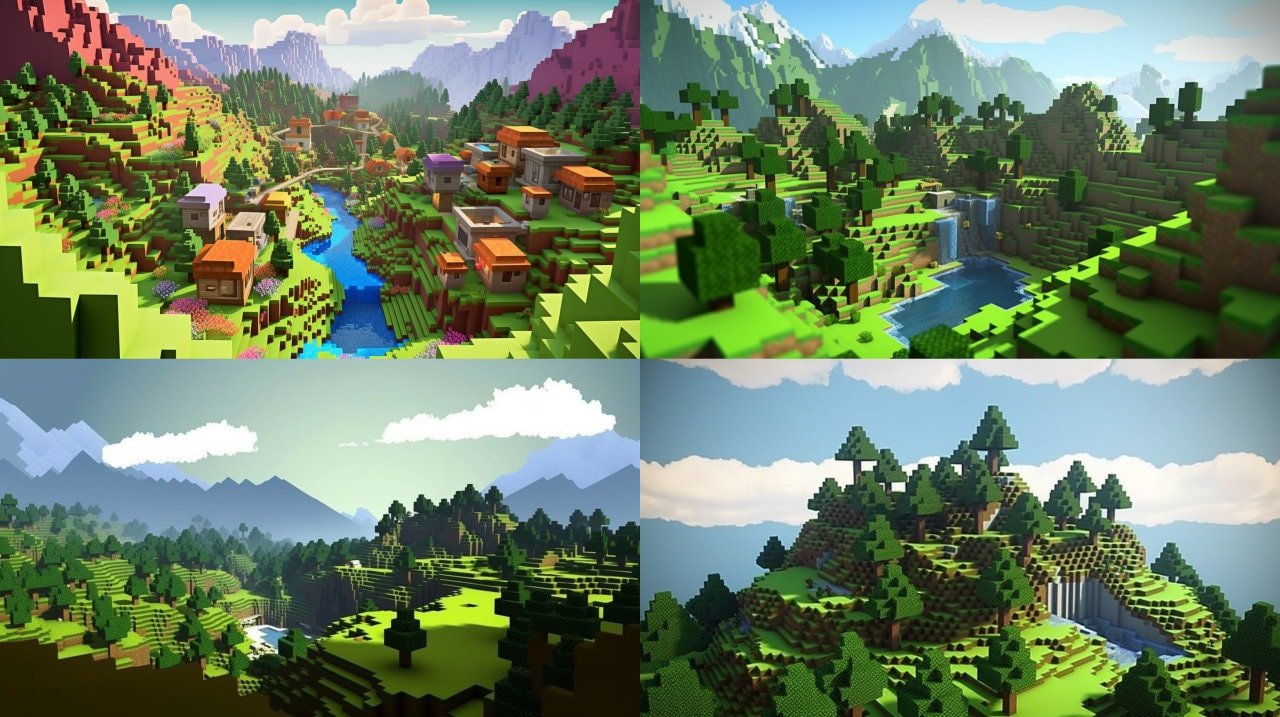 Minecraft-inspired Pixelated Virtual Backgrounds - 4K Resolution - 16 ...