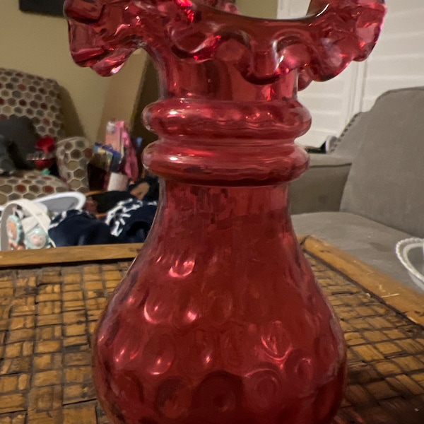 Fenton Coin Dot Glass Vase - Etsy