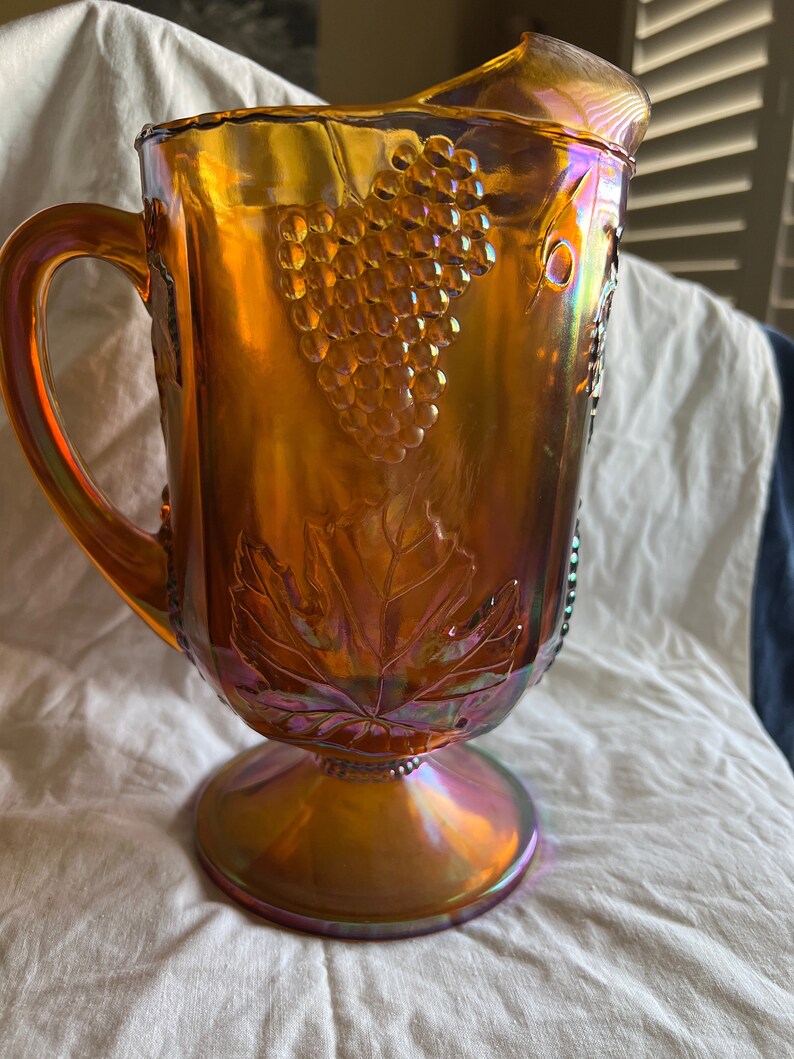 Vintage Indiana Carnival Glass Pitcher - Etsy