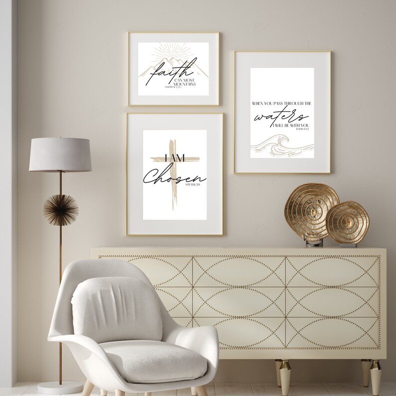 Neutral Bible Verse Digital Download, Boho Christian Nursery Art, Wall ...