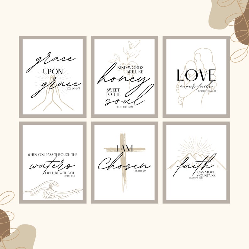 Neutral Bible Verse Digital Download, Boho Christian Nursery Art, Wall ...