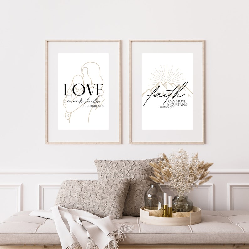 Neutral Bible Verse Digital Download, Boho Christian Nursery Art, Wall ...