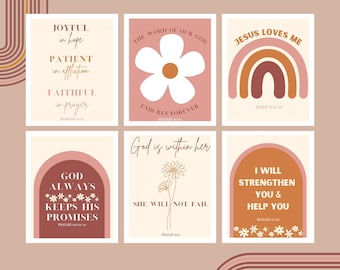 Neutral Bible Verse Digital Download, Boho Christian Nursery Art, Wall ...