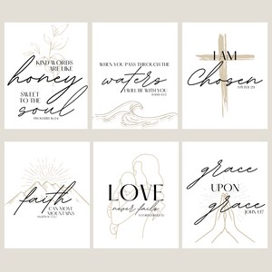 Neutral Bible Verse Digital Download, Boho Christian Nursery Art, Wall ...