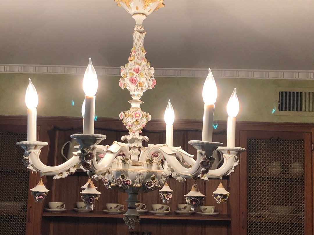 Beautiful Italian Capodimonte Chandelier - Etsy