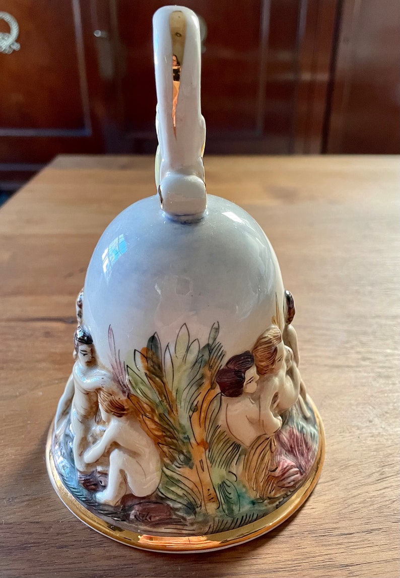 Capodimonte Italian Porcelain Bell With Cherubs - Etsy