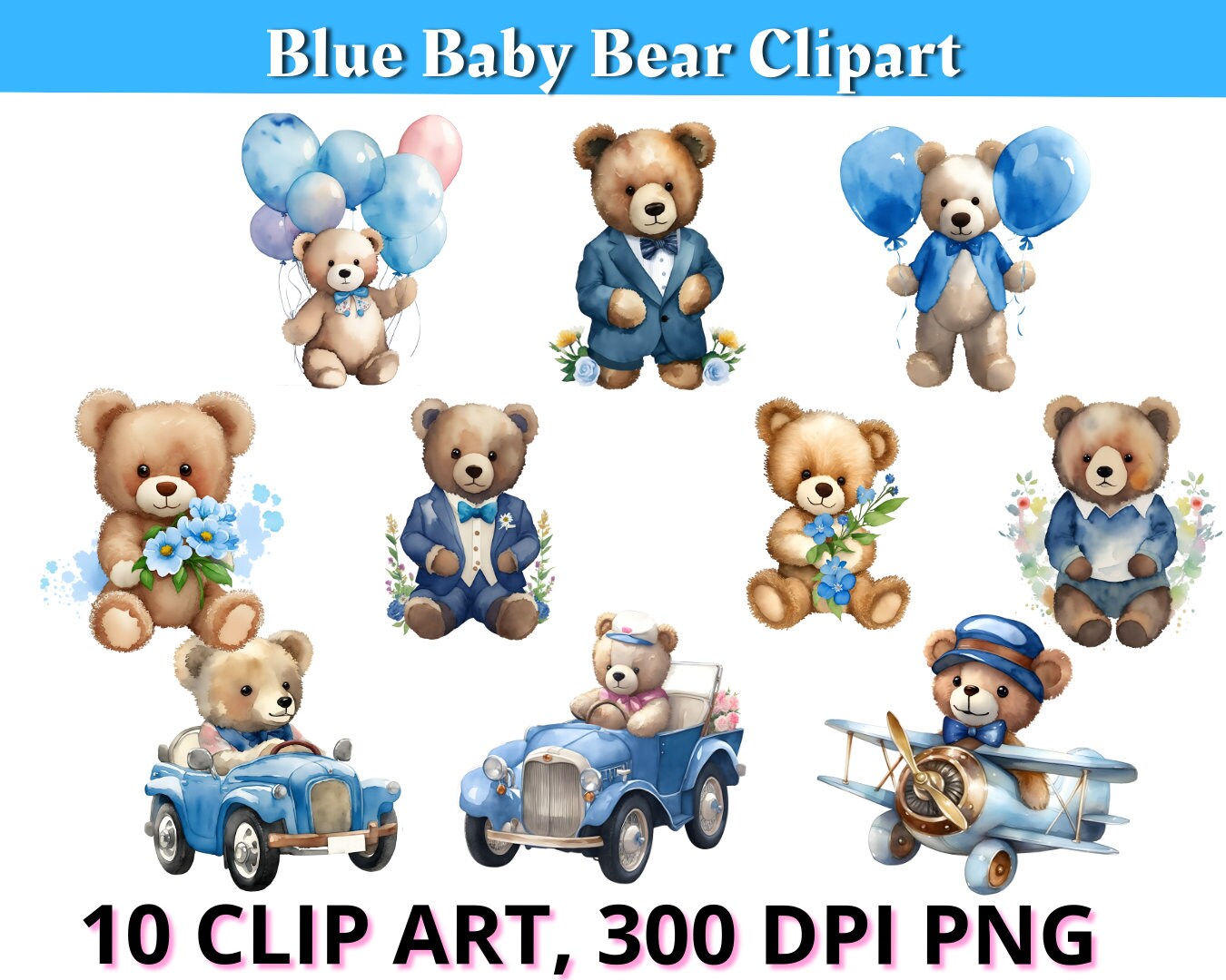 Blue Teddy Bear Clip Art