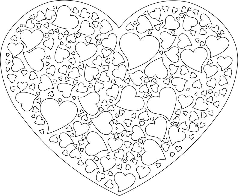 Hearts Nested DXF and SVG File for Plasma, Laser, Cricut, Etc. - Etsy