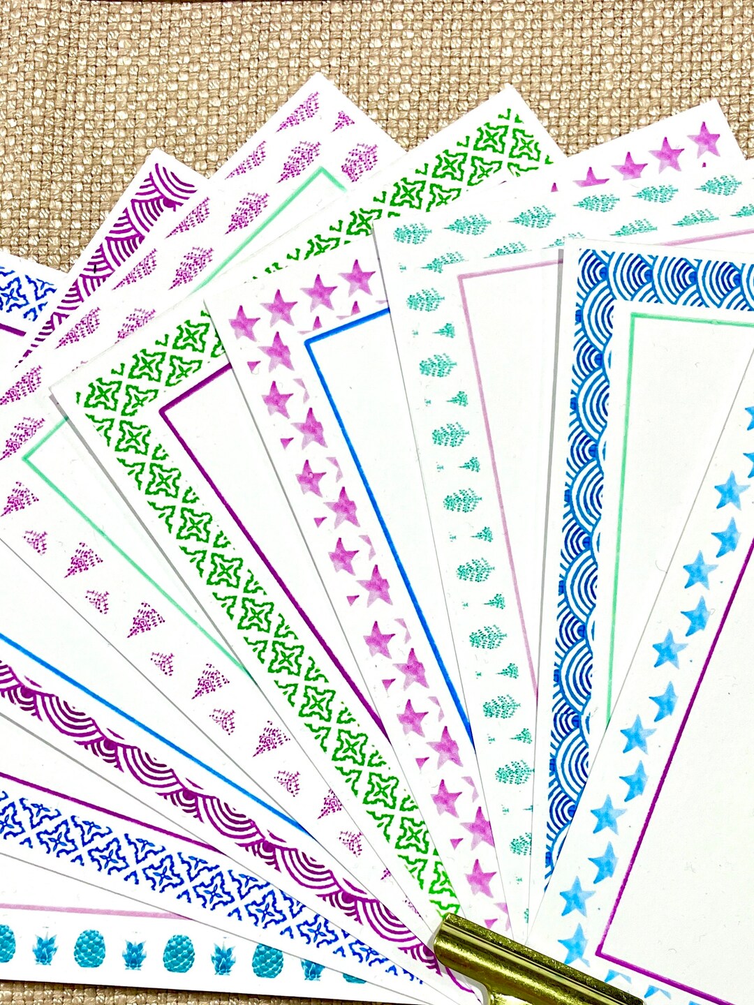 Mixed Border Notecards - Pack of 10 - Plain - Etsy