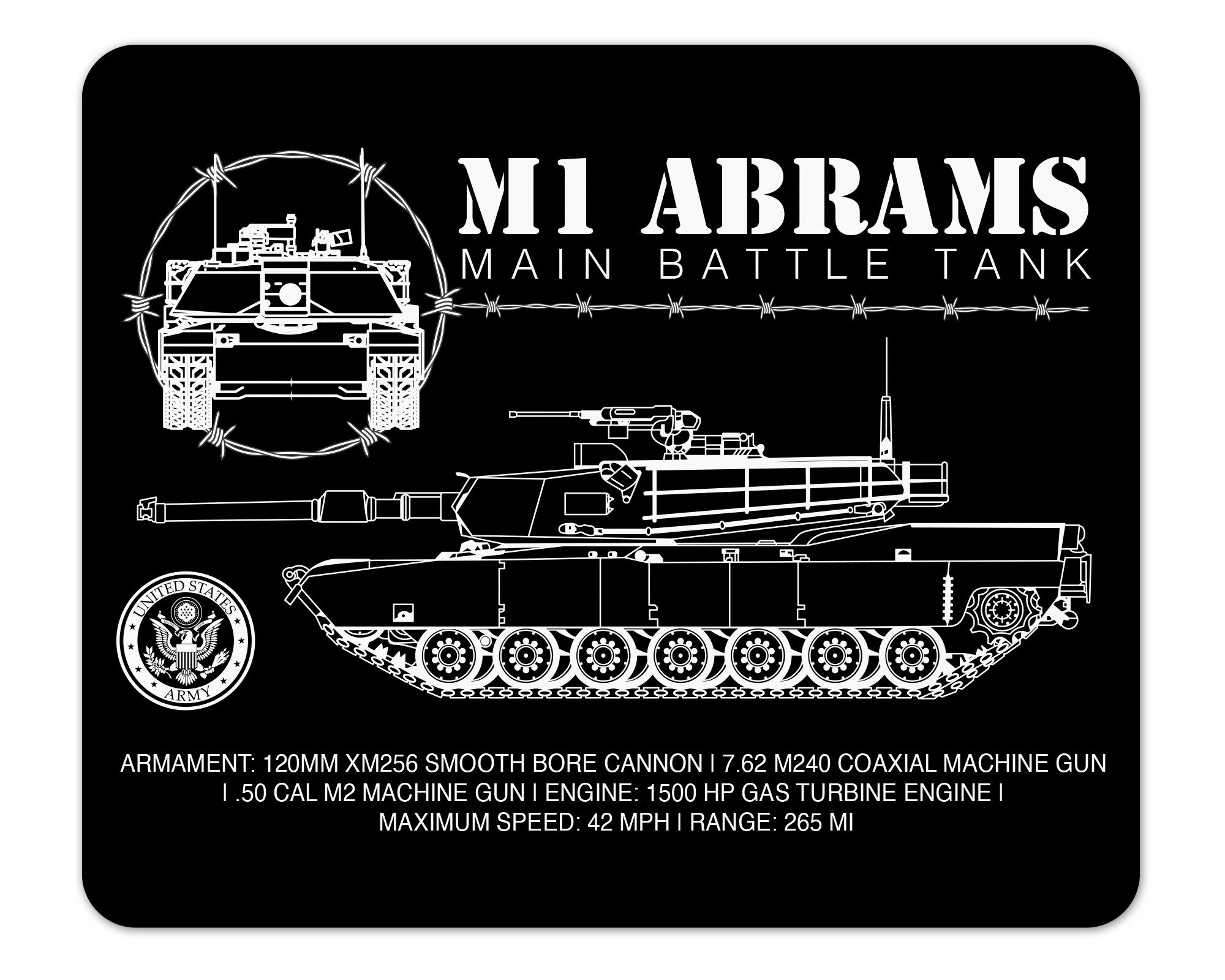 M1 Abrams Main Battle Tank Schematic Mouse Pad US Army Tanks - Etsy Ireland