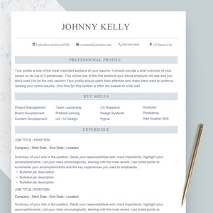 ATS Resume Template Word & Google Docs, CANVA, CV Template, Minimalist ...