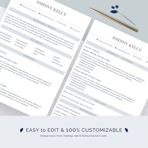 ATS Resume Template Word & Google Docs, CANVA, CV Template, Minimalist ...