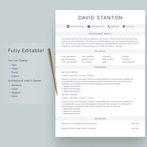 Professional Resume Template Word & Google Docs, CANVA Resume, CV ...