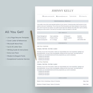 ATS Resume Template Word & Google Docs, CANVA, CV Template, Minimalist ...